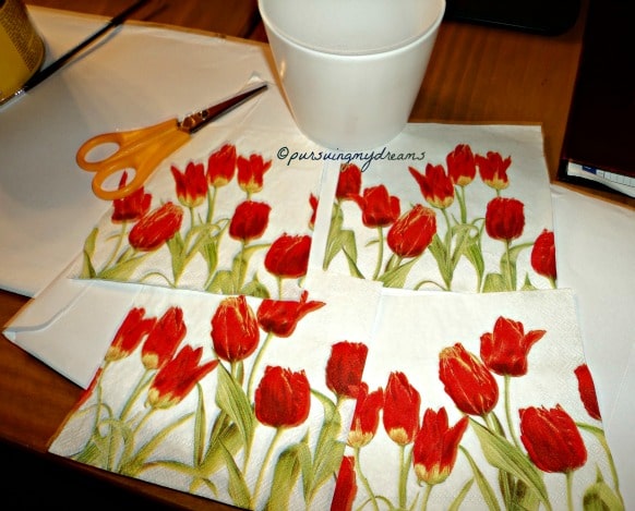 DIY Menghias Pot Bunga – Napkin Technique - Pursuing My Dreams